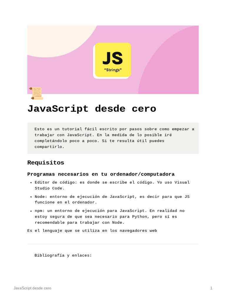 JavaScript Desde Cero | PDF