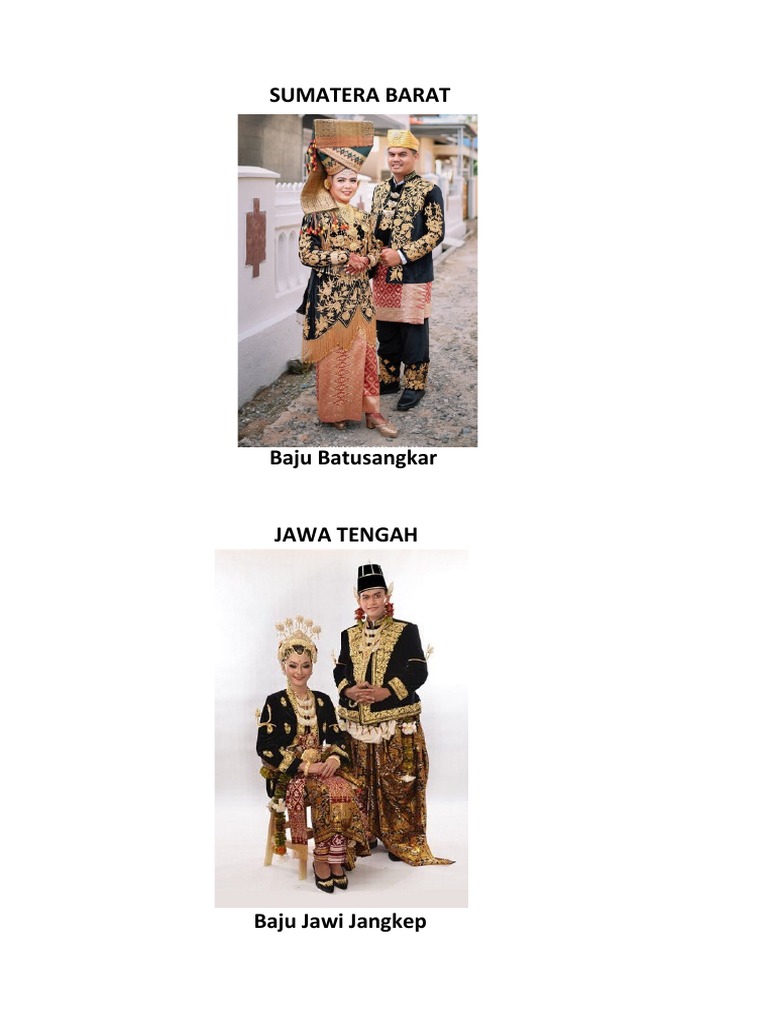Pakaian Adat Sumatera Barat dan Jawa | PDF