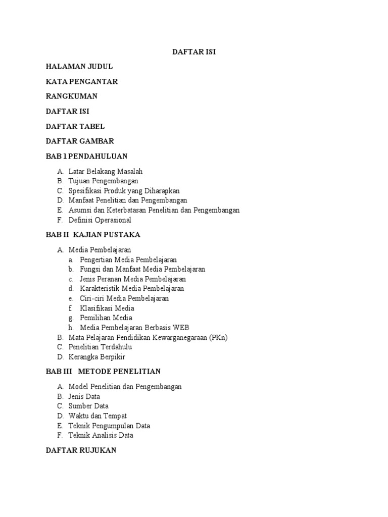 Daftar Isi, Gambar, Tabel | PDF