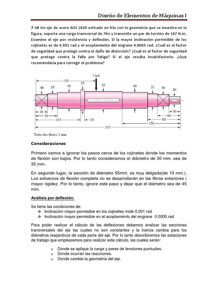 DISEÑO DE EJE | PDF | Rodamiento (Mecánico) | Doblar