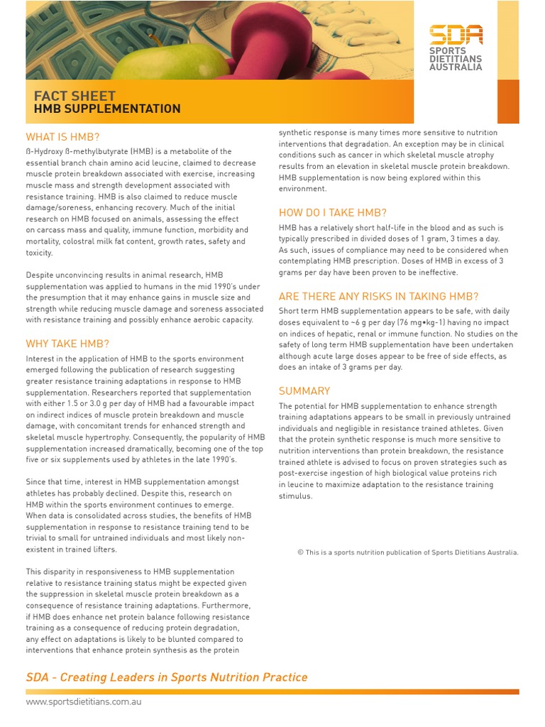 HMB Supplementation | PDF | Strength Training | Dietary Supplements