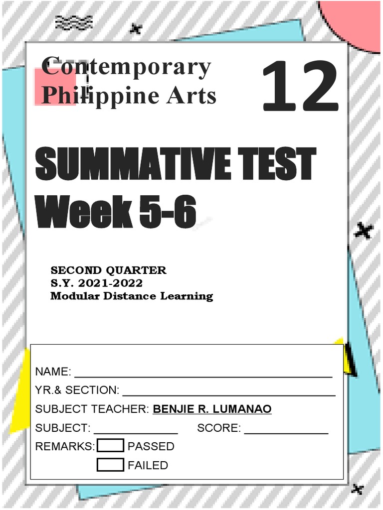 Philippine Arts 12 Summative Test Guide | PDF | Dyeing | Textiles
