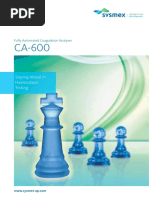 Coagulation Analyzer Sysmex CA 104 | PDF