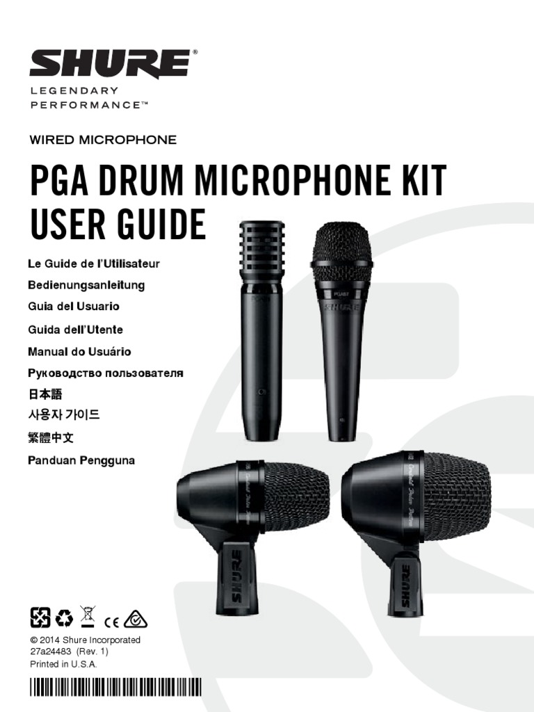 Shure Pgadrumkit7 7-Piece Drum Microphone Kit | PDF | Microphone | Drum Kit