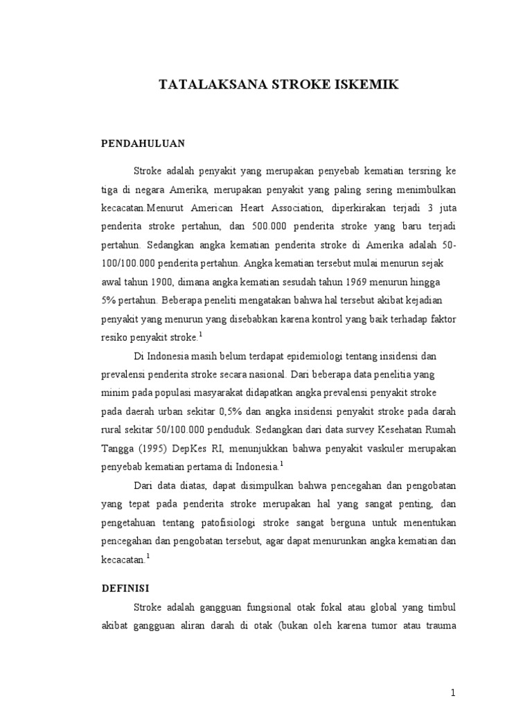Tatalaksana Stroke Iskemik | PDF | Sains & Matematika