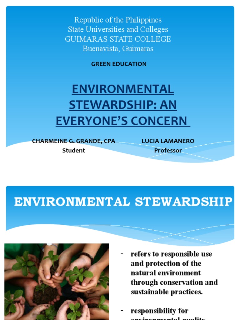 Environmental Stewardship An Everyones Concern | PDF | Sustainability ...