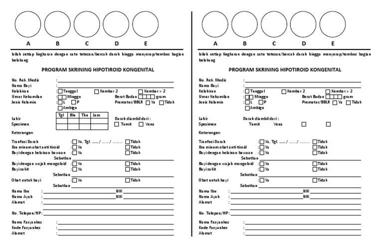 Form Skrining SHK | PDF