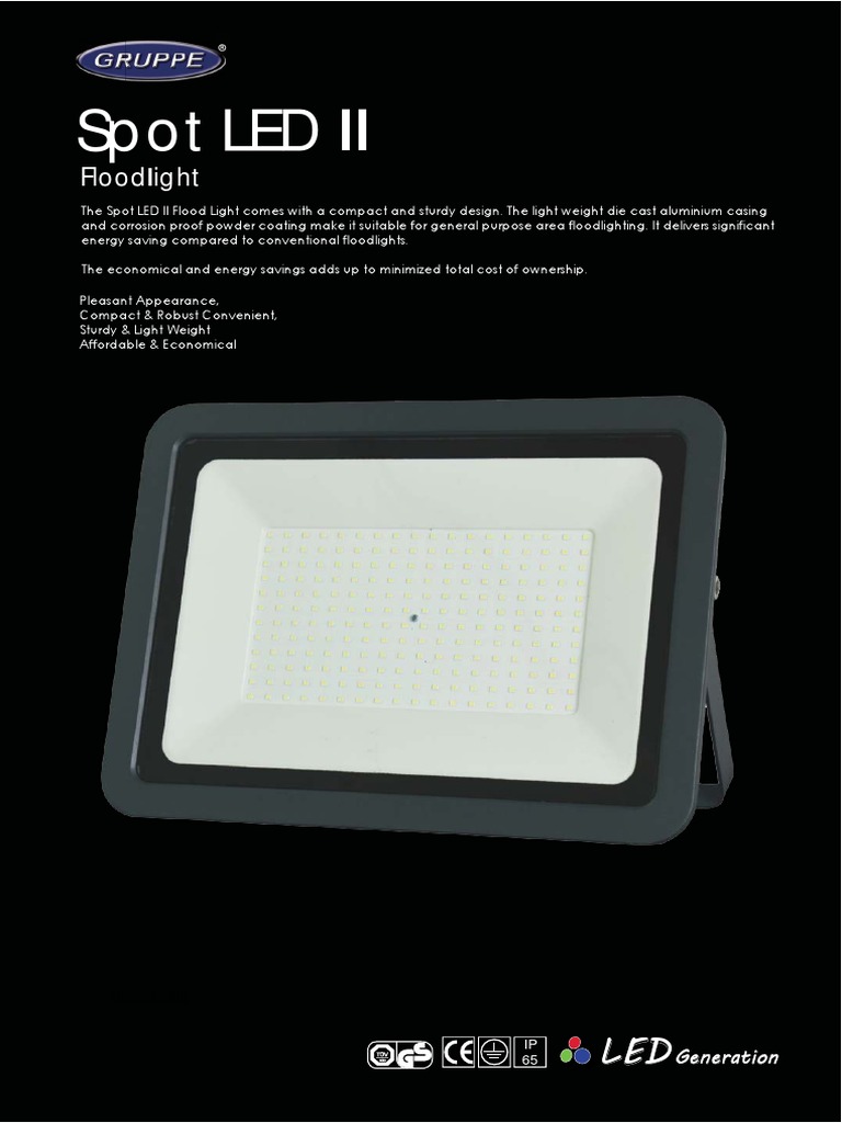 Gruppe Spot II LED Floodlight | PDF | Electromagnetism | Components
