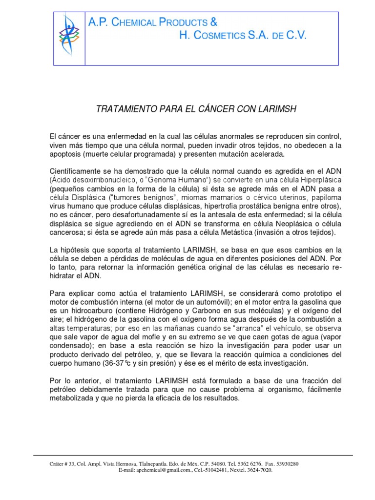 Tratamiento para El Cáncer Con Larimsh | PDF | Cáncer | Adn
