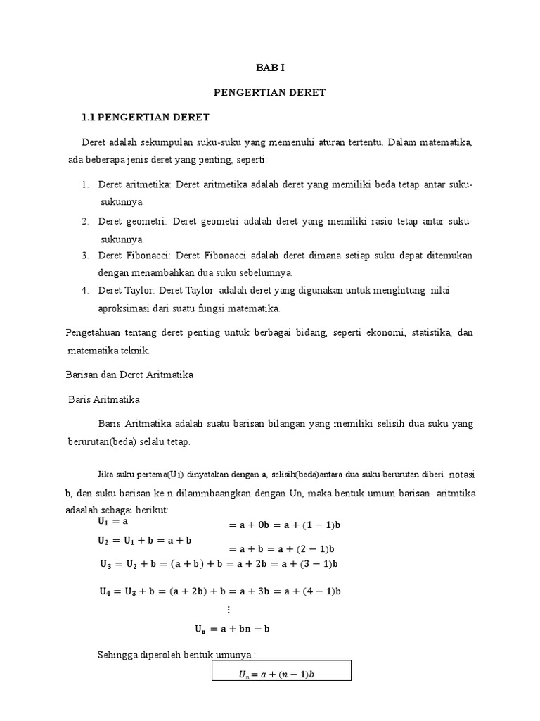 Bab 1 Deret | PDF