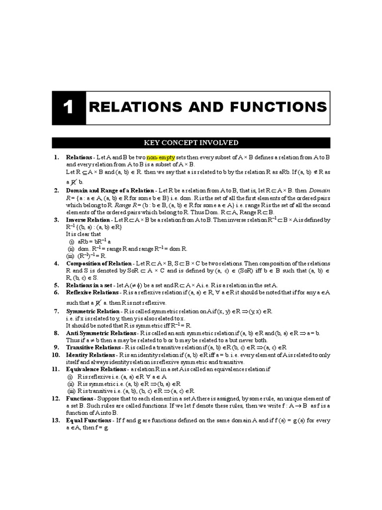 Maths Formula Revision Sheet | PDF | Matrix (Mathematics) | Function ...