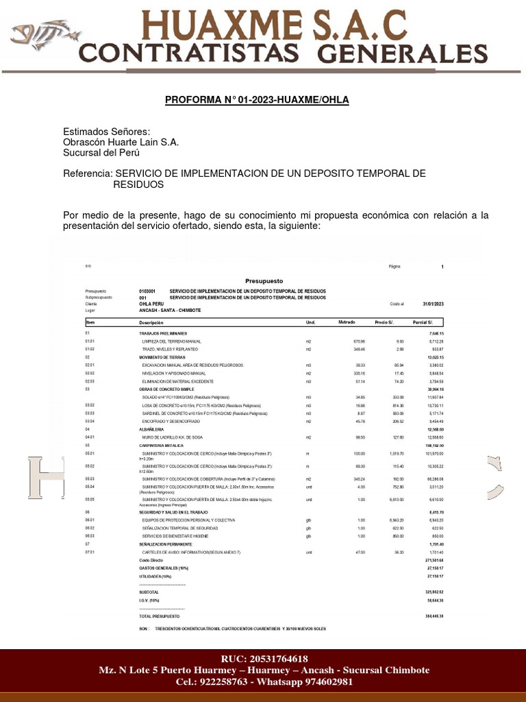 Cv-Huaxme Sac - Merged | PDF | Ingeniería