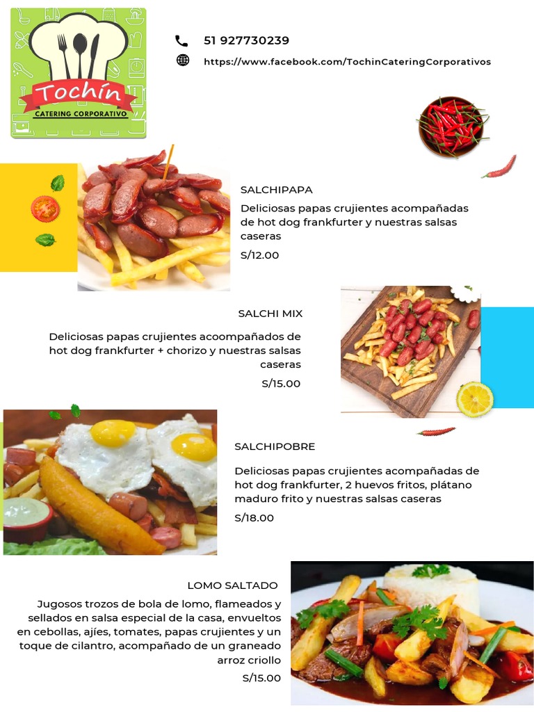 Carta La Sazon de Tochin | PDF | Pancho | Comida y bebida