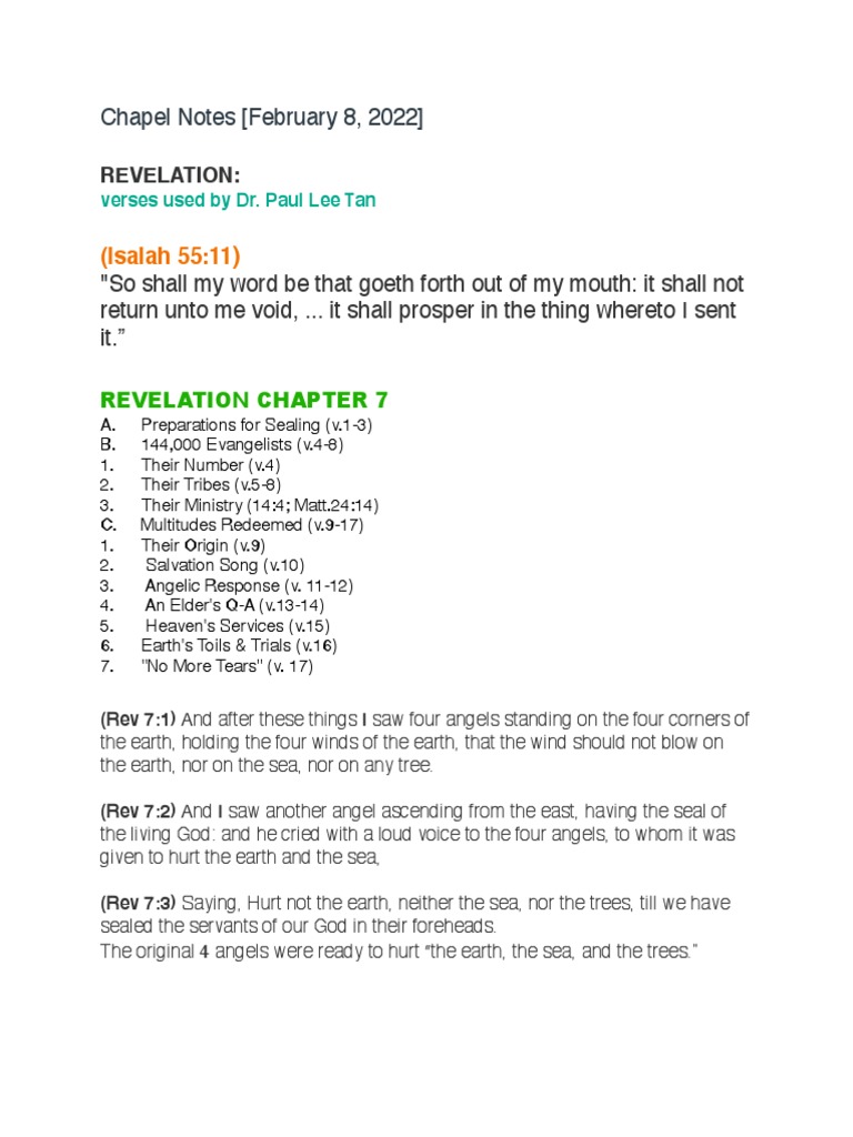 Chapel Notes | PDF | Jesus | Angel
