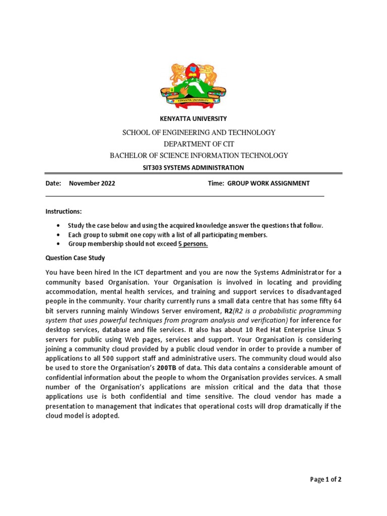 Sit303 System Admin Group Assignment | PDF | Cloud Computing | Information Security