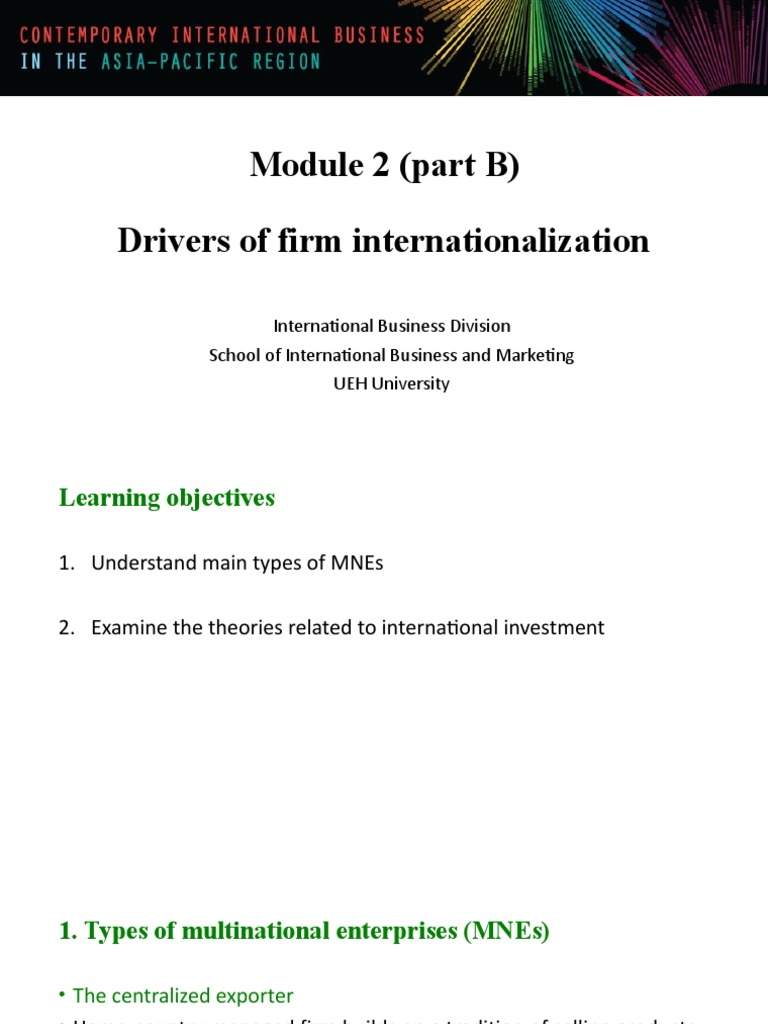 Drivers of Firm Internationalization | PDF | Internationalization | Multinational Corporation