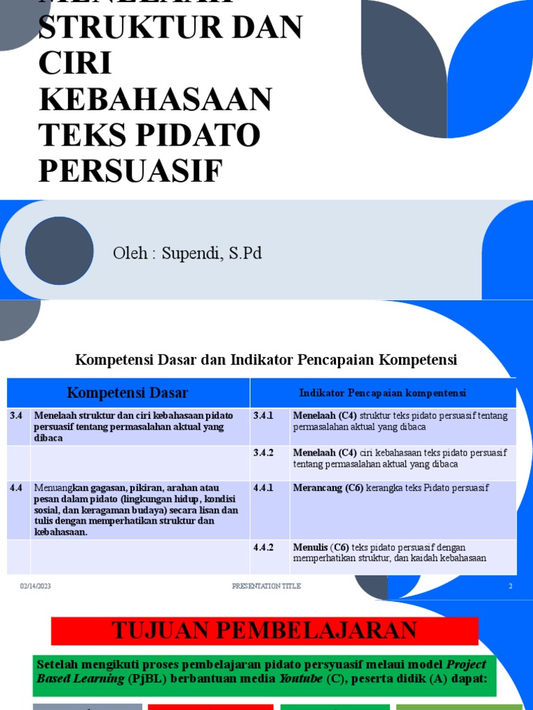 BAHAN AJAR PIDATO Persuasif | PDF