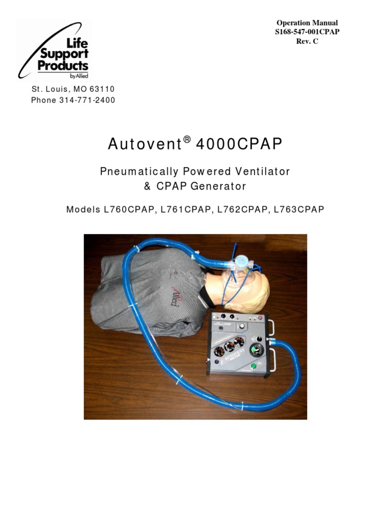 Allied Autovent 4000 With CPAP Instruction Manual | PDF | Breathing ...