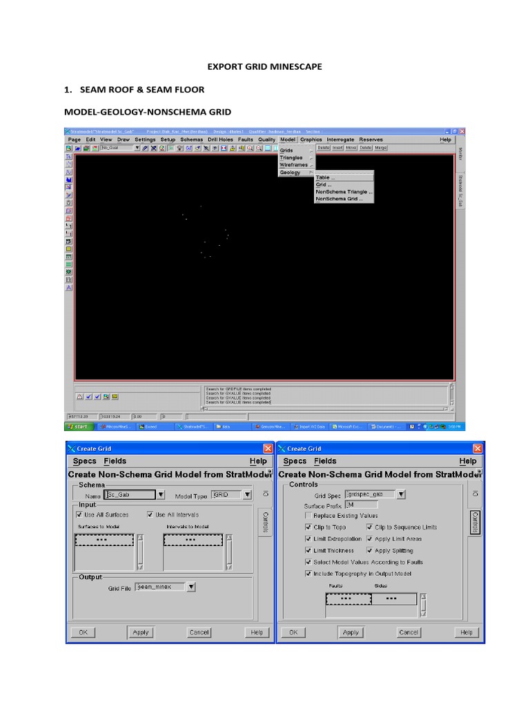 EXPORT GRID MINESCAPE To MINEX | PDF