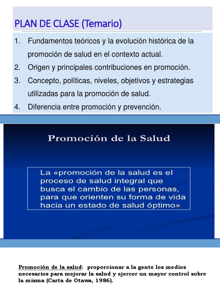 CLASE 08 - Promoción de Salud | PDF | Promoción de la salud