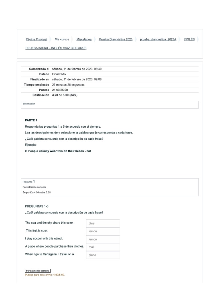 Prueba Ingles | PDF