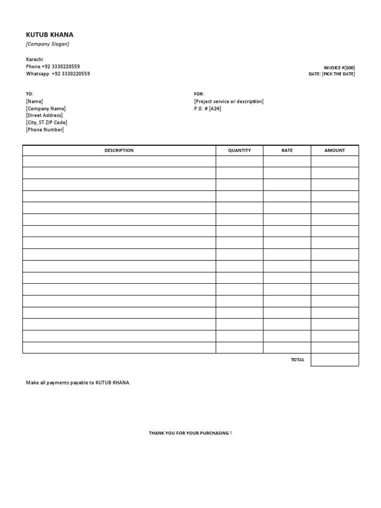 Kutub Khana Invoice | PDF