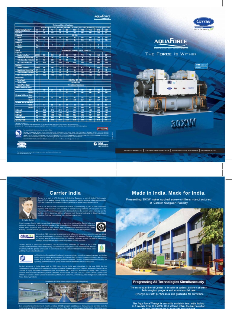 Water Cooled Screw Chillers | PDF | Mechanical Engineering ...