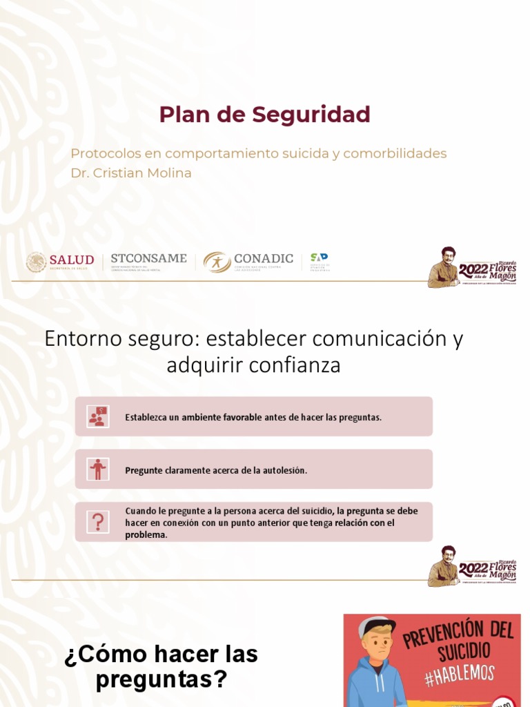 Plan de Seguridad para la Prevención del Suicidio | PDF | Suicidio ...