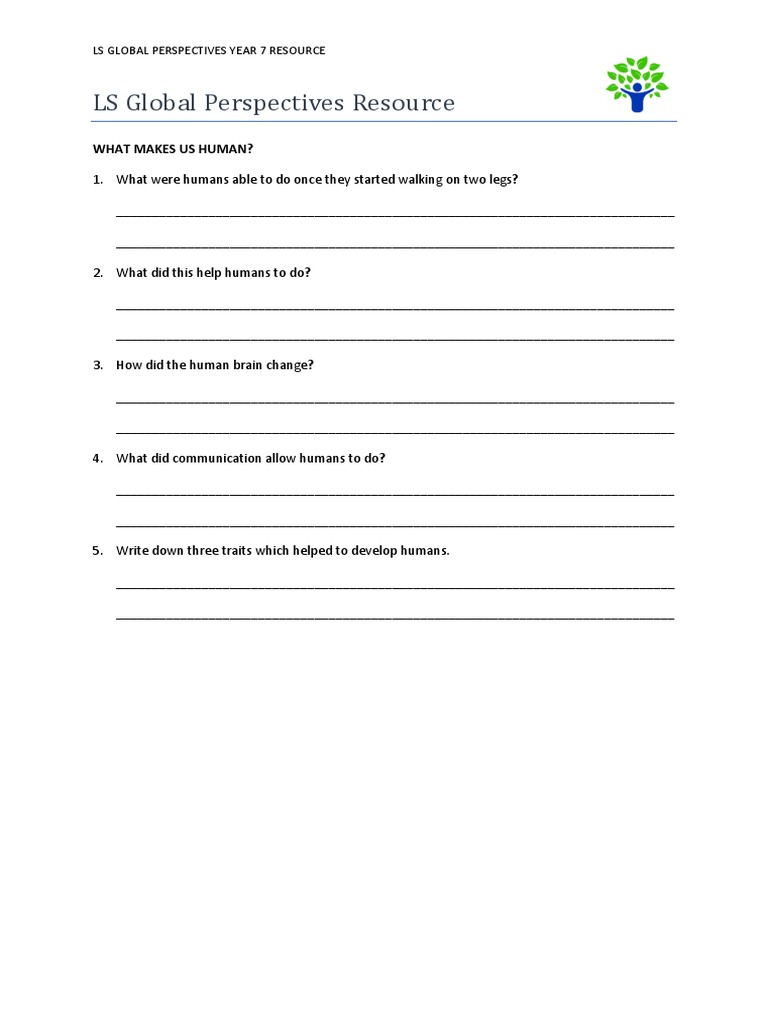 (M01) What Makes Us Human Worksheet | PDF | Social Science
