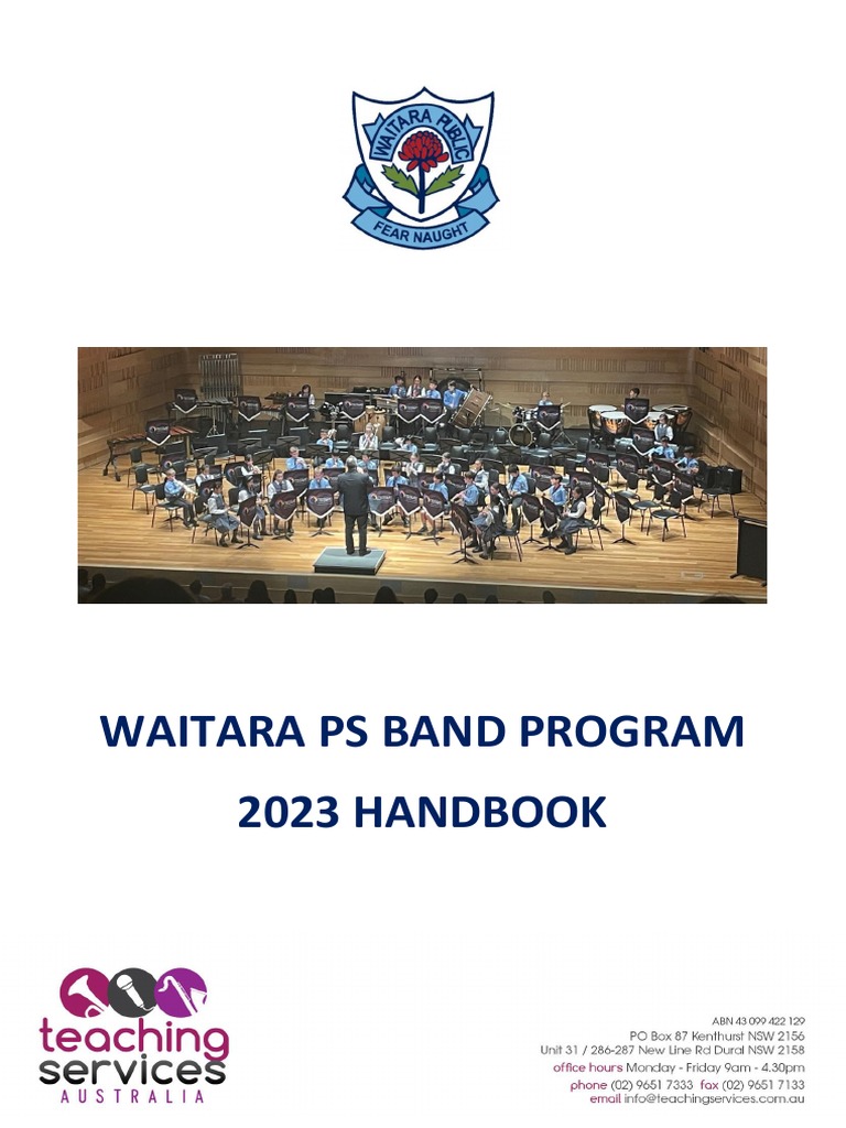 Waitara Public School Band Handbook | PDF | Musical Instruments | Saxophone