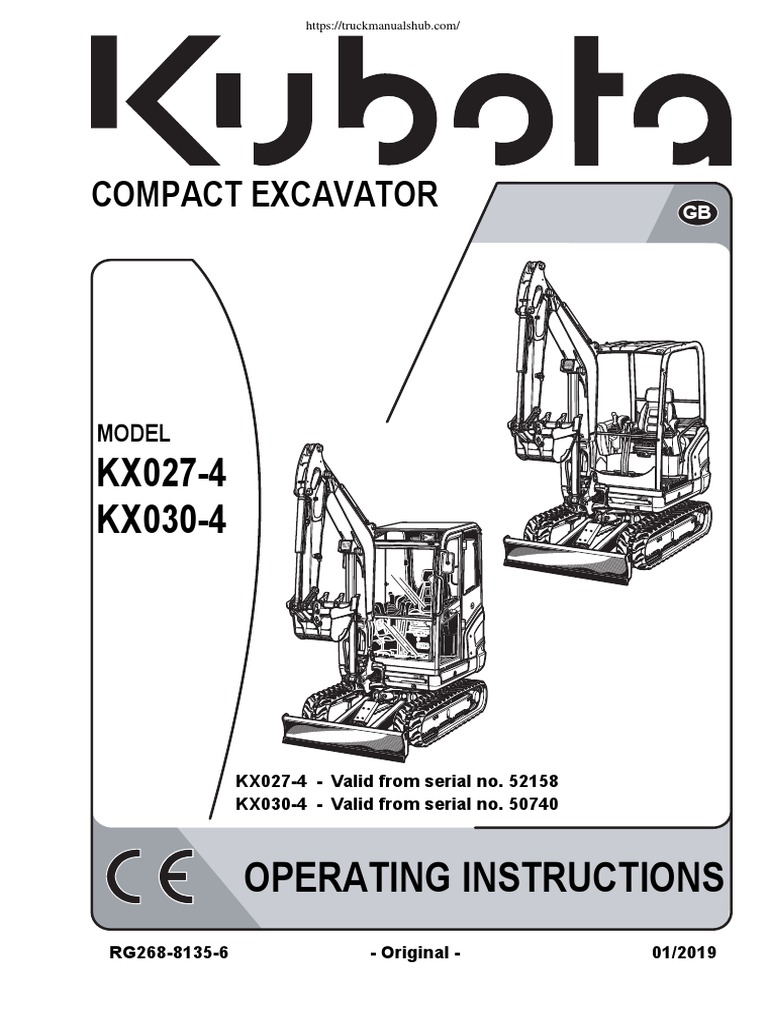 Kubota KX027 Operating Instructions Manual | PDF | Truck | Manufactured ...