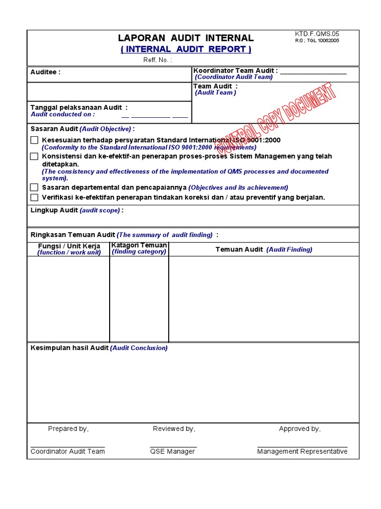 Laporan Temuan Audit Internal Pdf