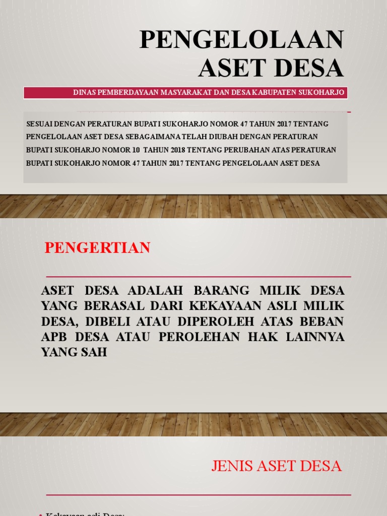 Pengelolaan Aset Desa Berdasarkan Peraturan | PDF | Griya & Taman
