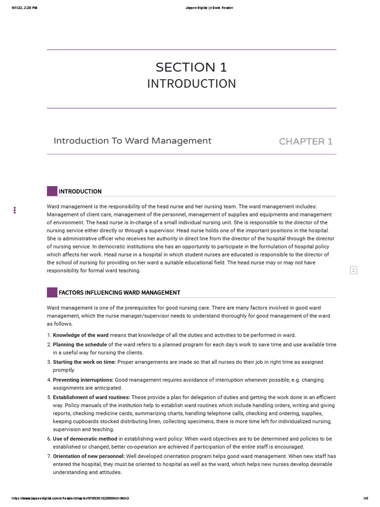 Ward Management | PDF | Nursing | Hospital