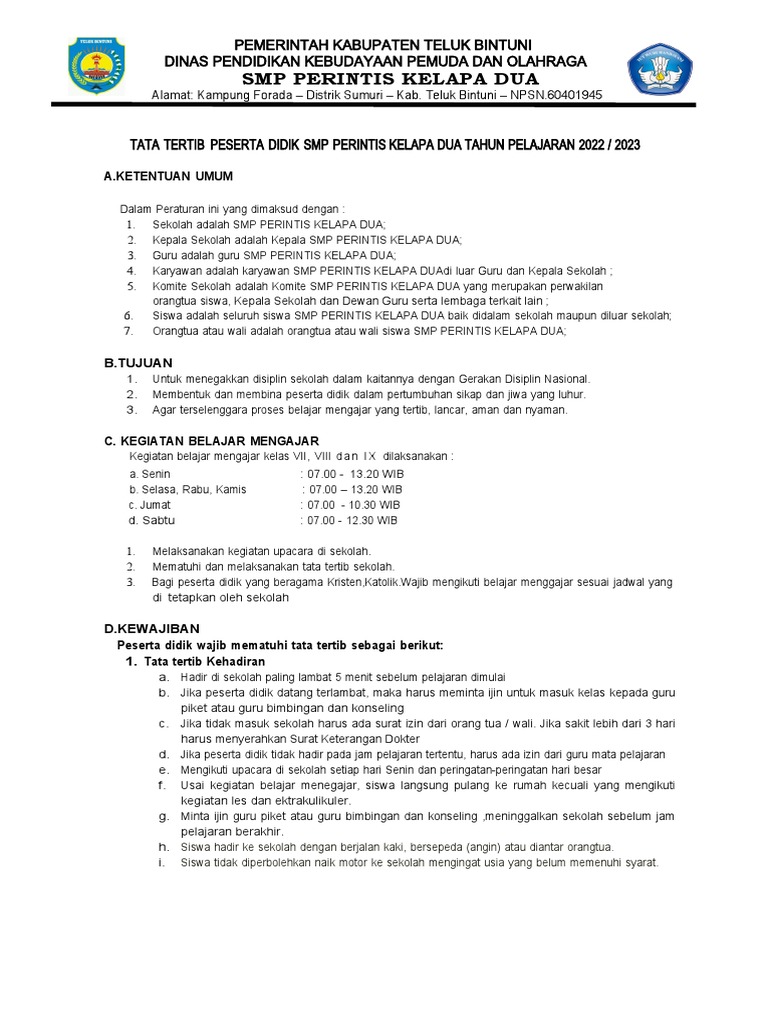 Tata Tertib 2122 | PDF