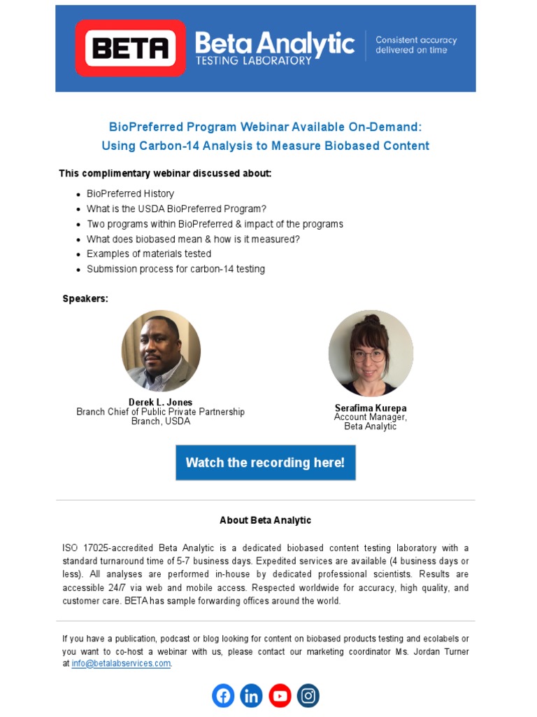 BioPreferred Program Webinar Available On-Demand: Using Carbon-14 ...
