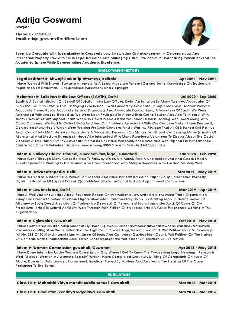 Curriculum Vitae | PDF | Advocate | Writ