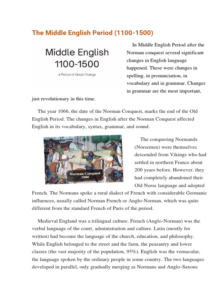 Middle English Period | PDF | English Language | Plural