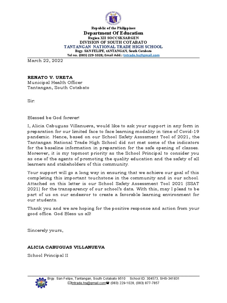 Solicitation Letter To Barangay | PDF