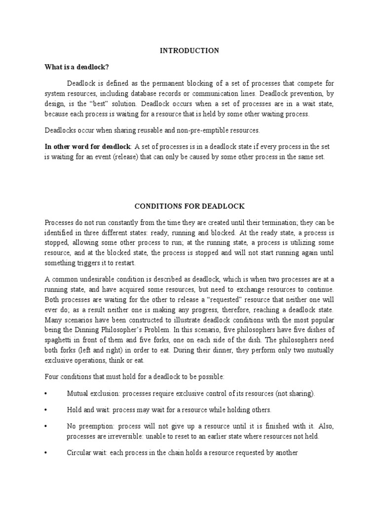 Deadlock Pdf Computing Computer Science