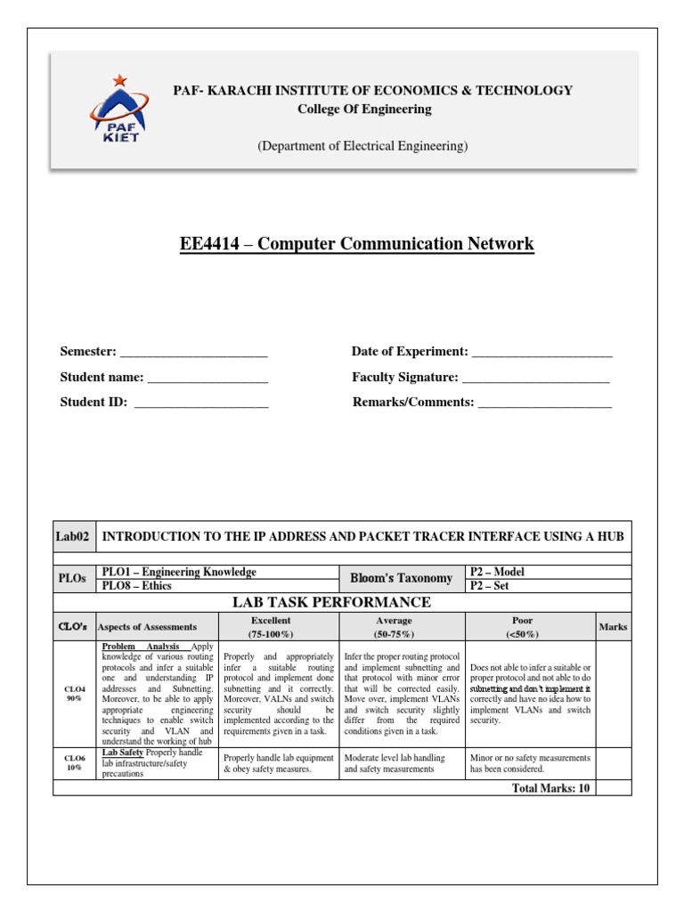 Ccn Lab 2 Pdf Internet Protocols Computer Network 
