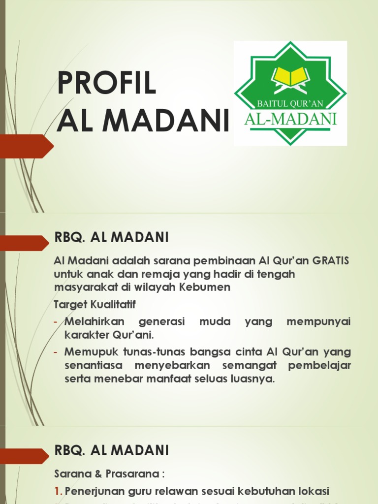 Profil Al Madani | PDF | Agama & Spiritualitas
