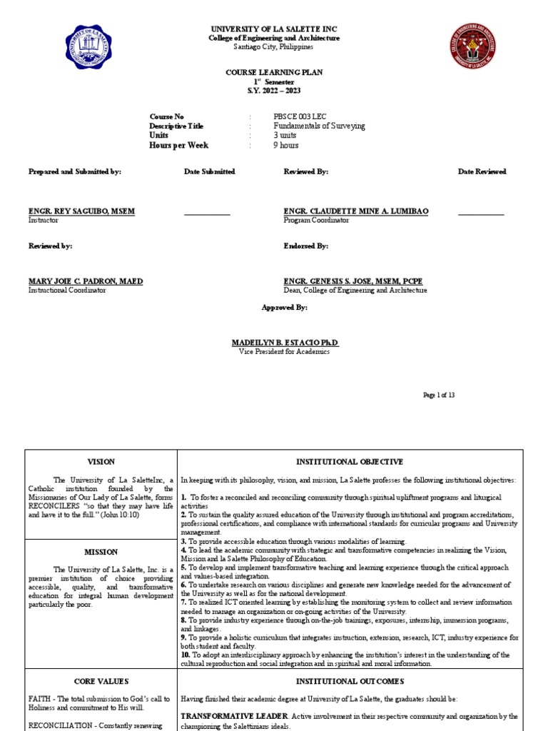 Pbsce 003 Lec Fundamentals of Surveying | PDF | Engineering | Surveying