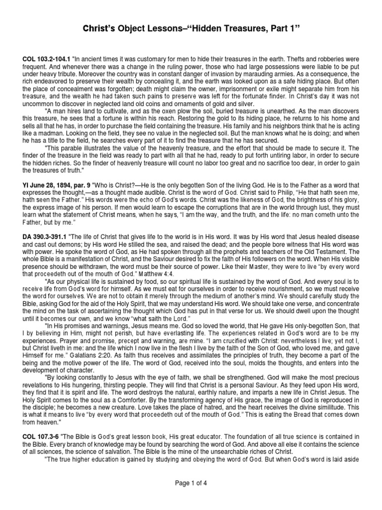 Hidden Treasures in Christ's Teachings | PDF