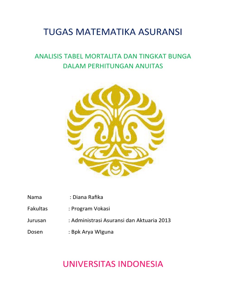 Analisis - Tabel - Mortalita - Dan - Tingkat - Bunga Dalam Anuitas | PDF