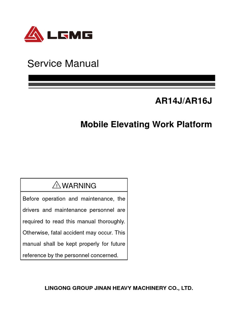 Manual Servicio LGMG AR14JAR16J | PDF | Safety | Manual Transmission