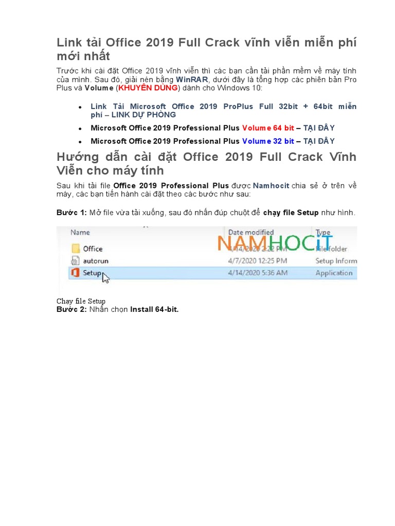 Cach Cài Và Crack Windows Office 2019 | PDF
