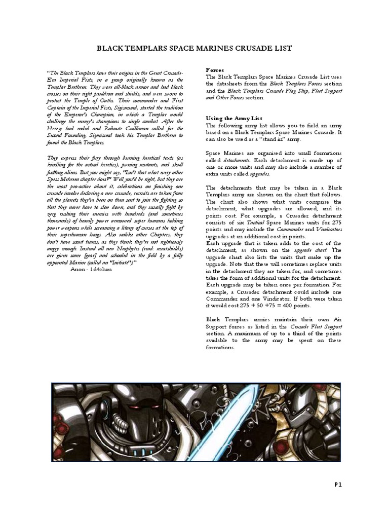 Codex Astartes BlackTemplars | PDF | Military Tactics | Knights Templar