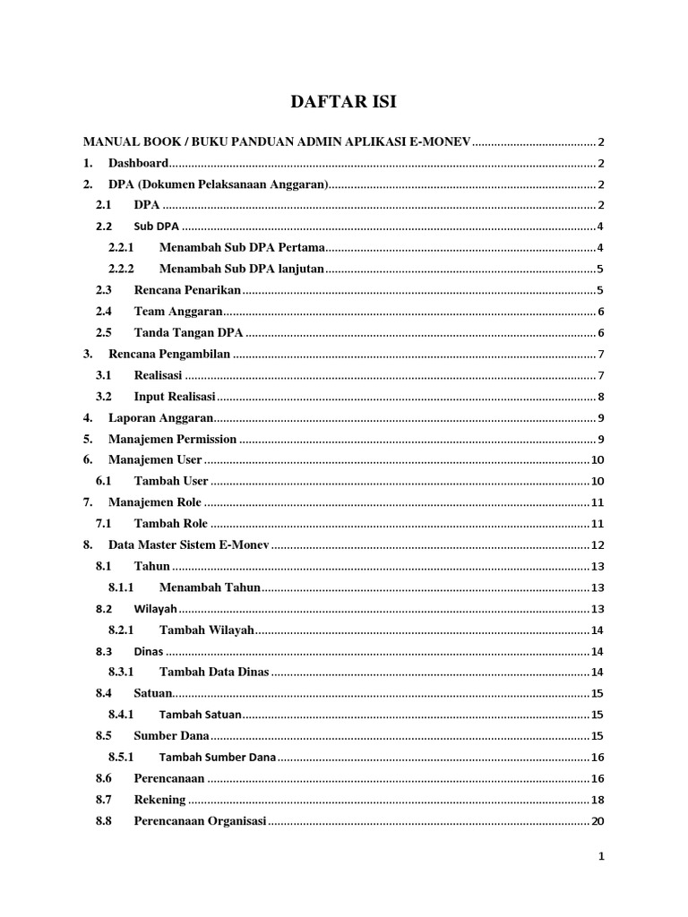 Manual Book E-Monev | PDF