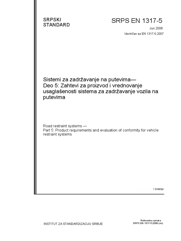 SRPS EN 1317-5 A Ograde | PDF